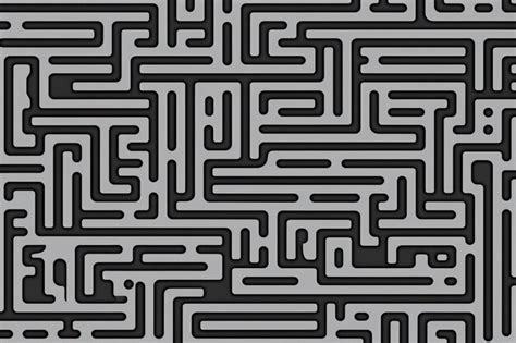 Random Maze Generator In The Style Of Jordn Grimmer Flat Vector Silver