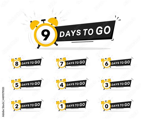 Days Left Badges And Stickers Countdown Of Days 1234567890