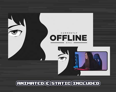 Anime Girl Animated Stream Overlay Pack Animated Twitch Stream Screens Lo Fi Streamer Package