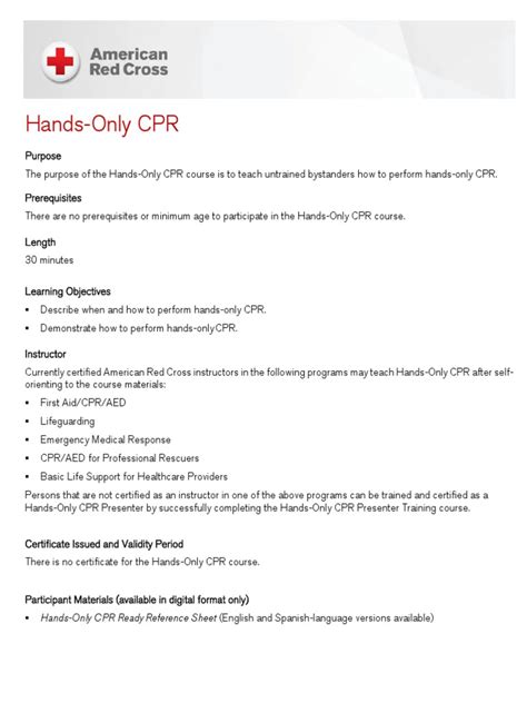 Hands Only Cpr Fact Sheet 1 Pdf
