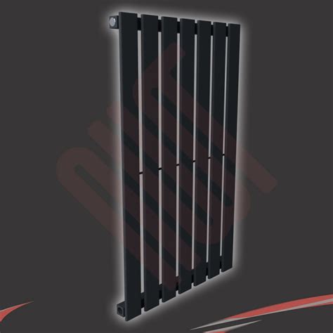 516mm W X 850mm H Corwen Black Flat Panel Vertical Radiator 6