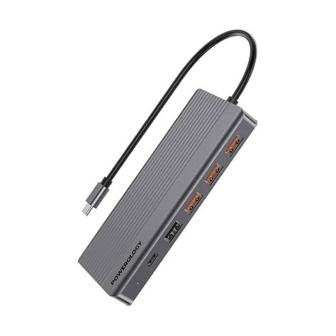 Powerology In Usb C Hub K Hdmi To Type C W Ethernet Usb Sd Micro Sd Aux Gadgets Oman