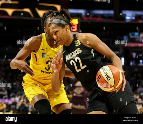 Las Vegas Aces Center A Ja Wilson 22 Making A Move On Los Angeles