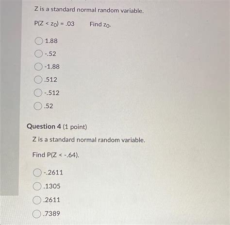Solved Z Is A Standard Normal Random Variable P Z Chegg Com