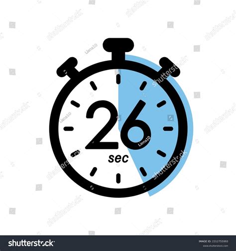Twenty Six Seconds Stopwatch Icon Timer Stock Vector Royalty Free