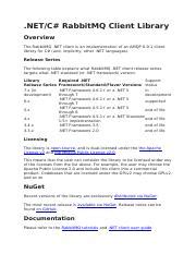 Net C Rabbitmq Client Licensing Nuget And Api Guide Course Hero