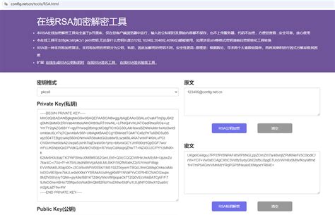 在线rsa加解密工具 支持pkcs1 pkcs8等密钥格式 黄岛主 博客园