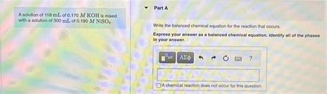 Solved A Solution Of ML Of MKOH Is Mixed With A Chegg