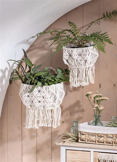 Dekoleidenschaft 2x Wandkorb Makramee Aus Baumwolle And Hornbach