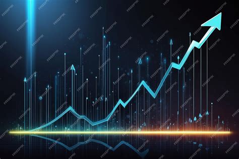 Premium Photo Futuristic Raise Arrow Chart Digital Transformation Abstract Technology