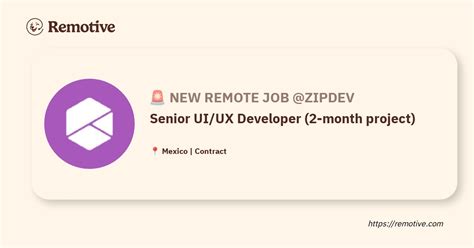 Hiring Senior Uiux Developer 2 Month Project Zipdev