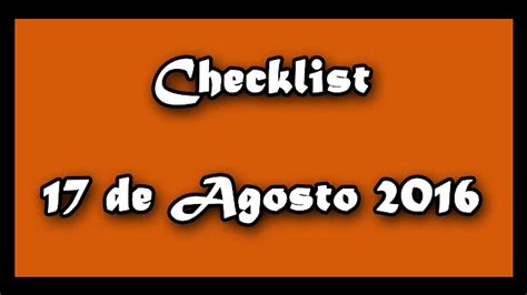 Cómics Checklist Cómics Marvel Y Dc Semana 17 De Agosto 2016 La