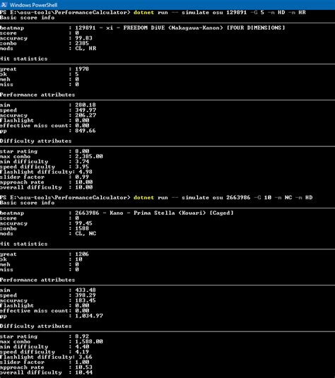 HD Mod Being Ignored In Simulate Command Issue 149 Ppy Osu Tools