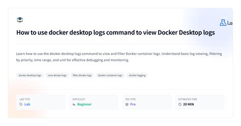 Como Visualizar E Filtrar Logs De Contêineres Docker No Docker Desktop