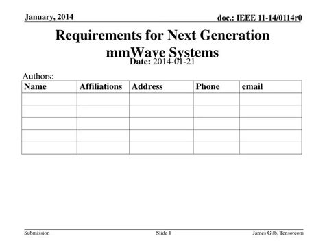 Ppt Requirements For Next Generation Mmwave Systems Powerpoint