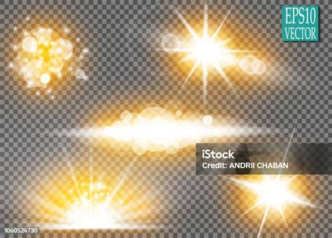 발광 효과 반짝 투명 한 배경에 고립 된 버스트 별 그림 서식 파일 예술 디자인 크리스마스 배너 축 하 매직 플래시 에너지 레이 개체 그룹에 대한 스톡 벡터 아트 및 기타