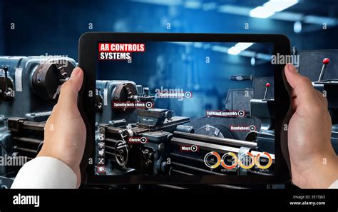 Engineer Use Augmented Reality Software In Smart Factory Production Line With Automated
