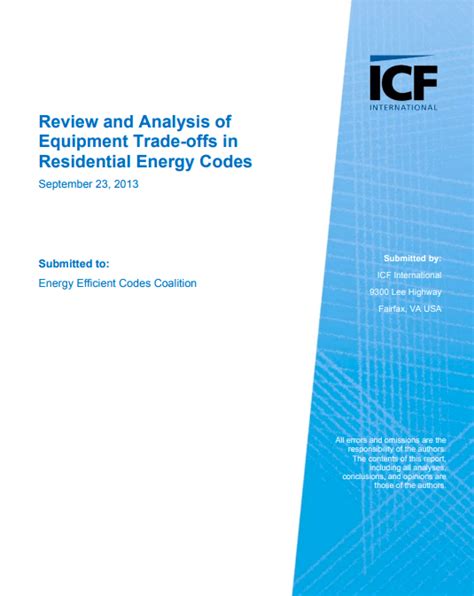 Analysis Of Equipment Trade Offs In Residential Energy Codes