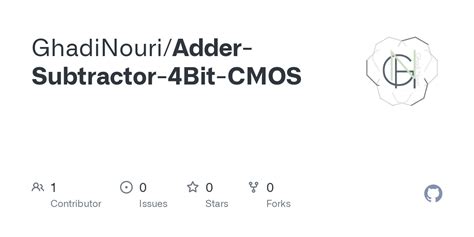 GitHub GhadiNouri Adder Subtractor 4Bit CMOS