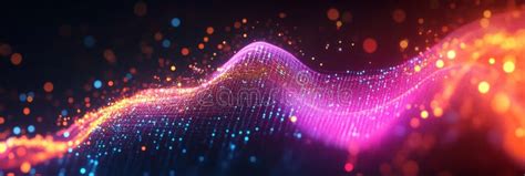 abstract wavy background with glowing particles a digital abstract