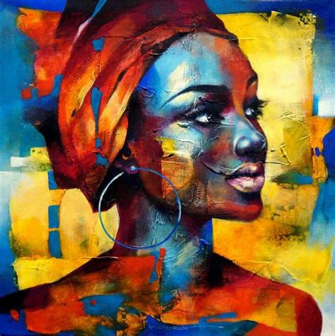 Épinglé par Esna Leiva H sur Africanas Portrait abstrait Peinture africaine Tableau art