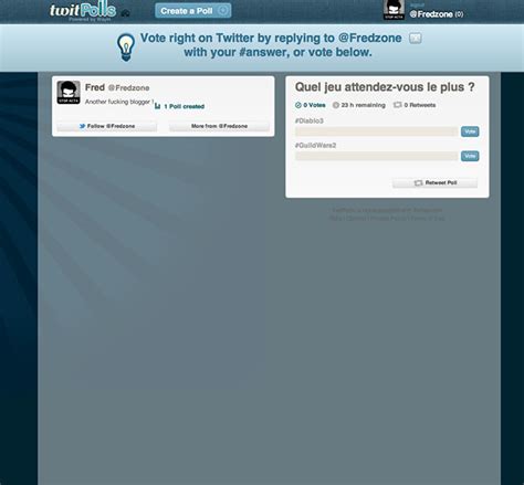 Créer des sondages sur Twitter avec TwitPolls Fredzone