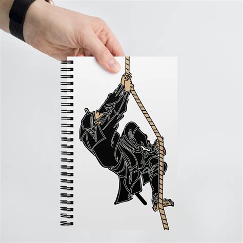 Hokusai Ninja Rope Climber Spiral Notebook Retrostrength