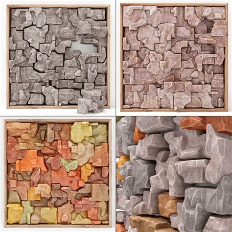 스톤 파편 바위 패널 프레임 N1 3d 모델 12 Max Free3d