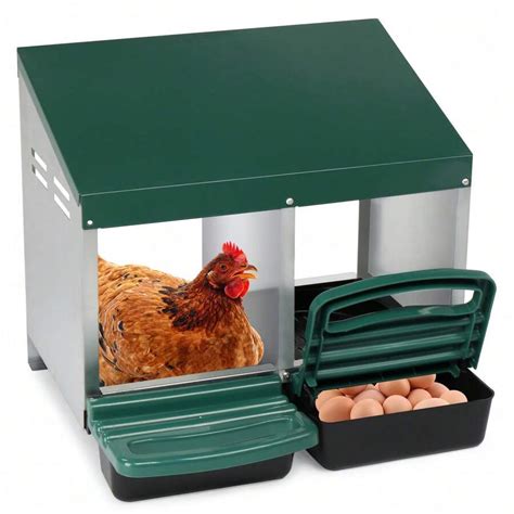 2 Compartment Roll Out Chicken Nesting Box With Plastic Basket Egg Nest Box Chicken Laying Box