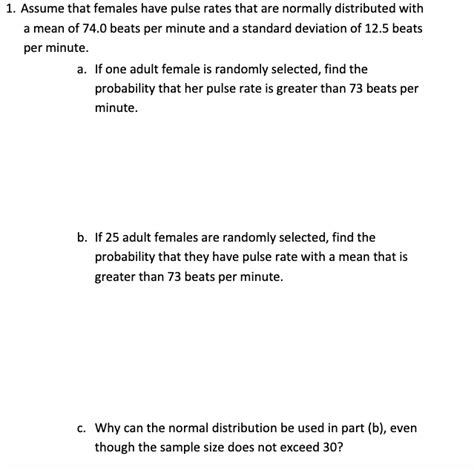 Solved Assume That Females Have Pulse Rates That Are Chegg