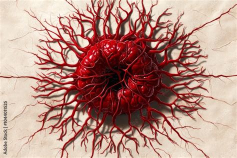 Vintage Style Scientific Illustration Of Human Platelets Featuring Detailed Line Work And