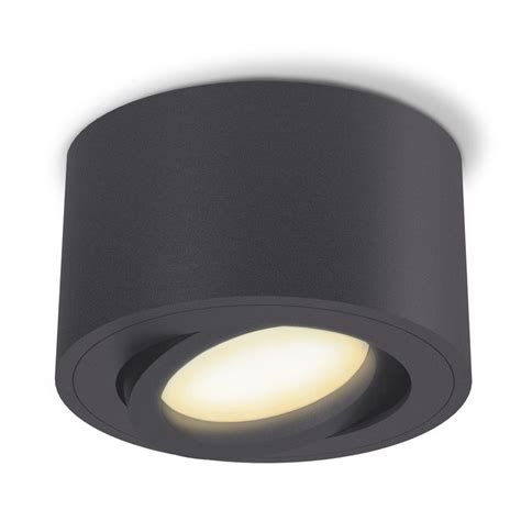 CELI 1N Decken Aufbauspot Flach Schwenkbar Anthrazit Mit LED Modul 4W