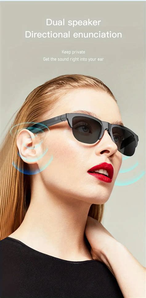 스마트 글래스 음악 Hifi 헤드셋 무선 53 헤드폰 운전용 안경 야외 스포츠 통화 음악 Hd 마이크가 장 Temu