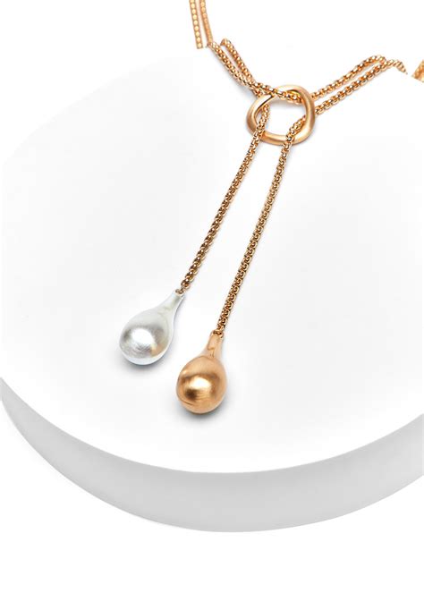 Shop Two Tone Tear Drop Necklace In Multi Accessories Taking Shape Au