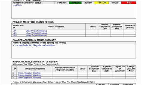 Program Management Reporting Templates Schedule Template Project Regarding Monthly Program