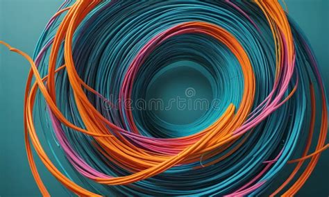 Vibrant Abstract Composition Features Circular Arrangement Orange Pink