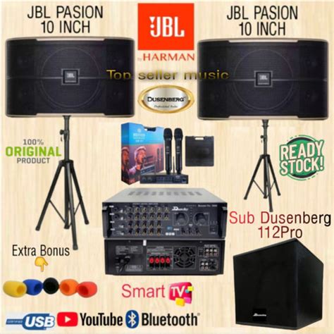 Jual PAKET SOUND SPEAKER KARAOKE JBL PASION 10 AMPLI DUSENBERG SUB 12