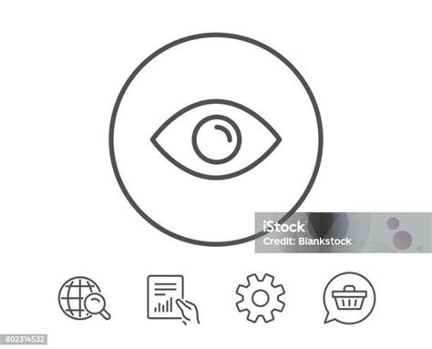 線的眼睛圖示看或光學視覺標誌向量圖形及更多圖示圖片 圖示 地球儀 導航儀器 眼睛 Istock
