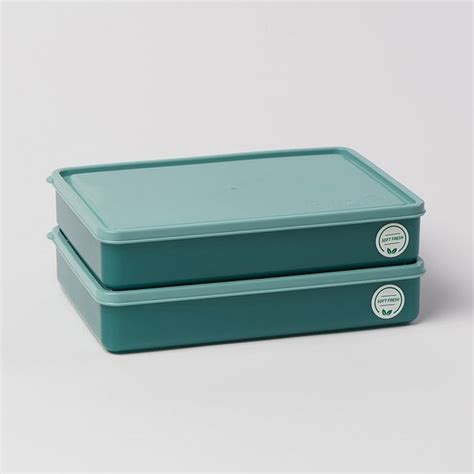 Jaju자주 소프트싱싱 냉장고정리 냉동 밀폐용기1500ml2개입그린 Sivillage 에스아이빌리지