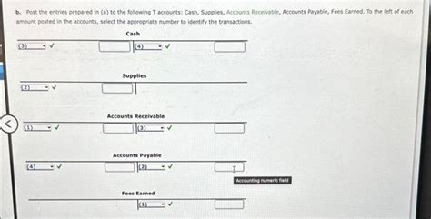 Solved Transactions And T Accounts The Following Selected