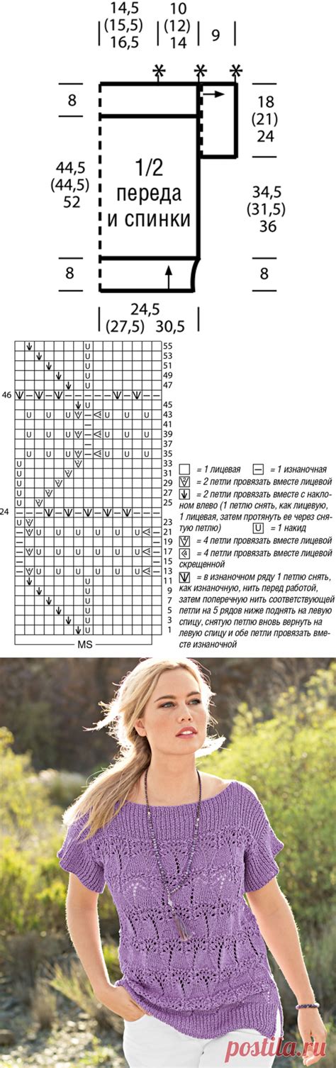 Джемпер с горловиной лодочкой схема вязания спицами Вяжем Джемперы ВЯЗАНИЕ крючком и