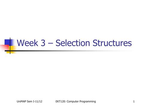 PPT Week 3 Selection Structures PowerPoint Presentation Free