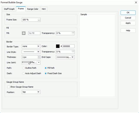 Format Bubble Gauge Dialog Logi Analytics