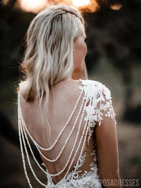 Long Sleeves Boho Lace Mermaid Wedding Dresses Sexy Wedding Gown Wd6