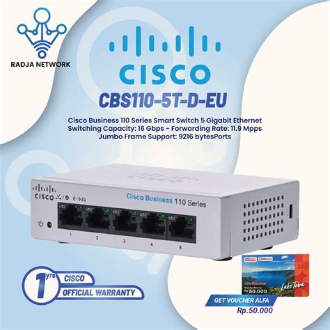 Jual Cisco Business CBS110 5T D Unmanaged Switch 5 Port GE Desktop Cbs110 SMARTNET 1 TAHUN