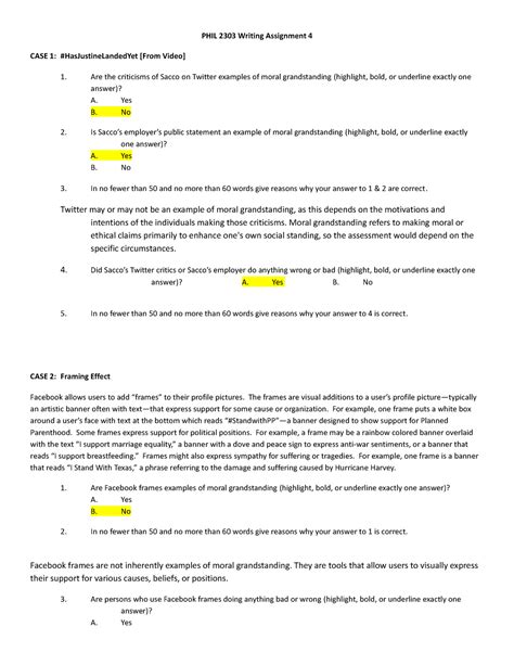 Phil 2303 Wa4 Assignments Phil 2303 Writing Assignment 4 Case 1 Hasjustinelandedyet [from