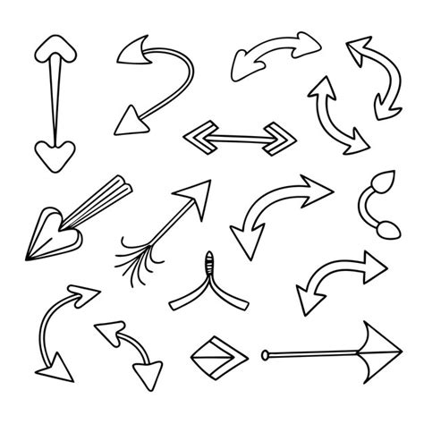 A Set Of Recycling Arrow Hand Drown Line Art Premium Ai Generated Vector