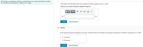 Solved Ip Consider A Parallel Plate Capacitor Constructed