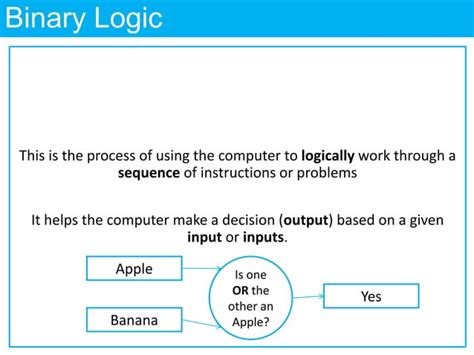 ocr gcse computing binary logic and truth tables ppt