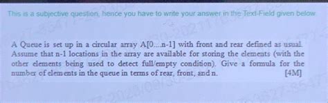 Solved This Is A Subjective Question Hence You Have To Chegg
